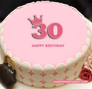 Happy 30th Birthday Cake for her with Name - 2HappyBirthday